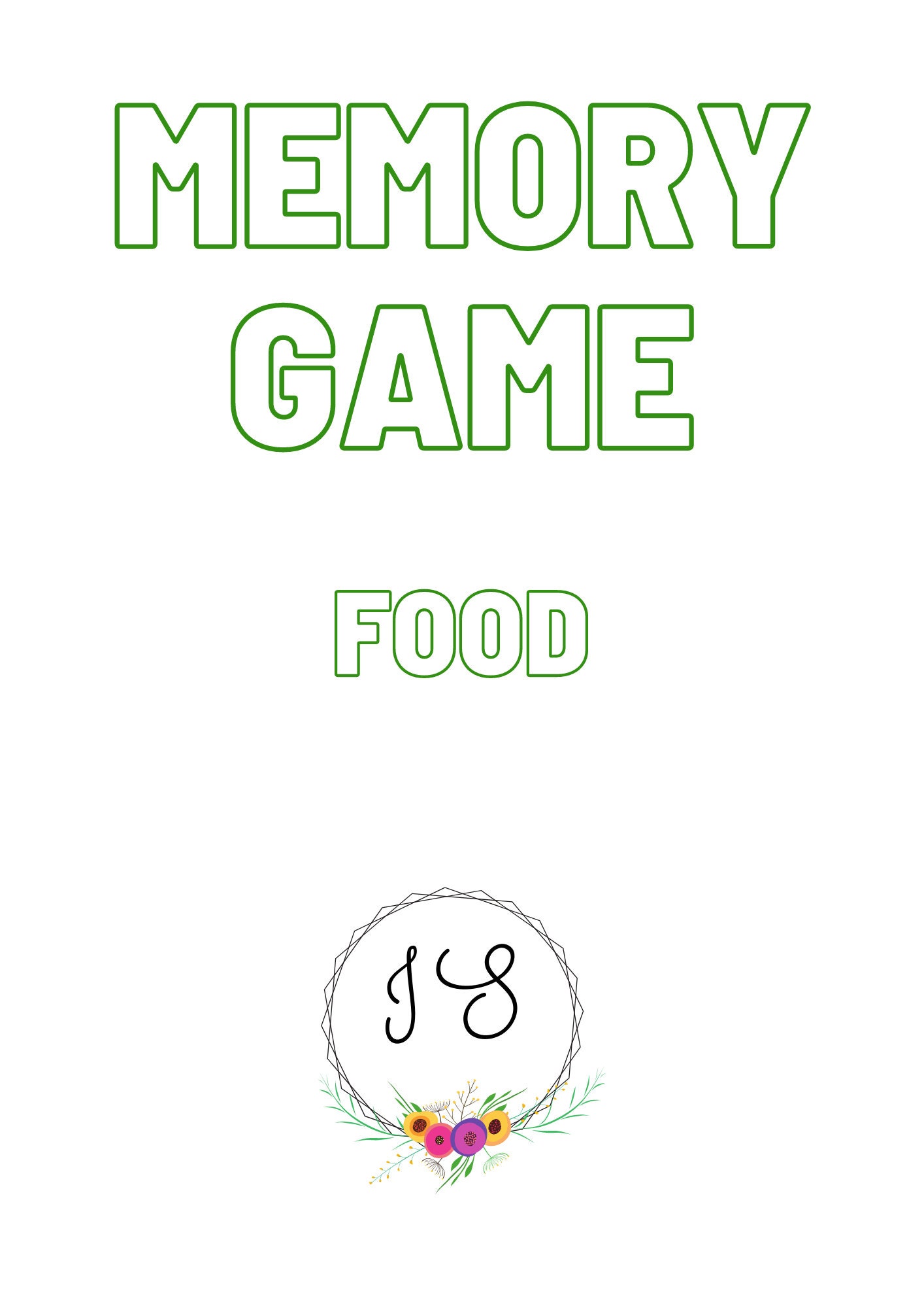 Memory Game Food card Game Also Known as Concentration or Pairs - Etsy ...