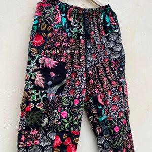 Unisex Patchwork Pants With Multi-textured Patches, Thick Trousers ...
