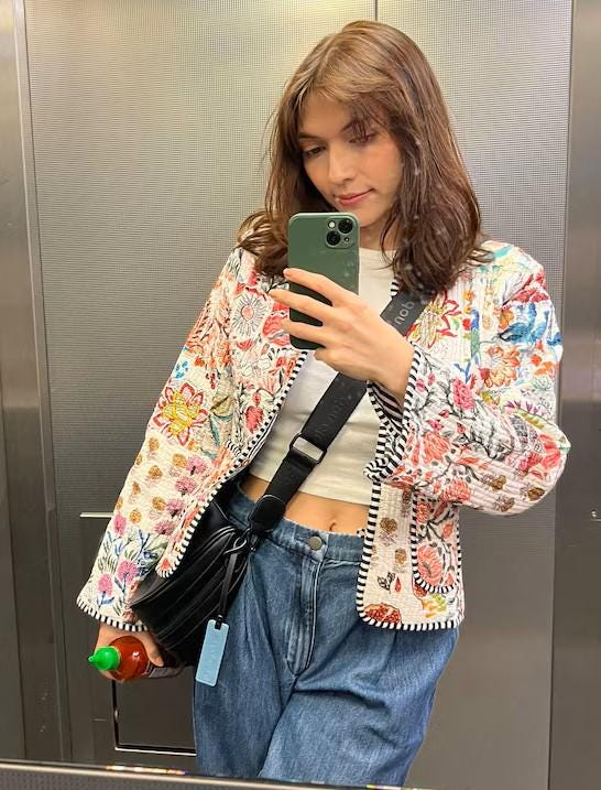 Patchwork Quilted Jackets Cotton Floral Bohemian Style Fall Patchwork Quilted Jackets Cotton Floral Bohemian Style Fall