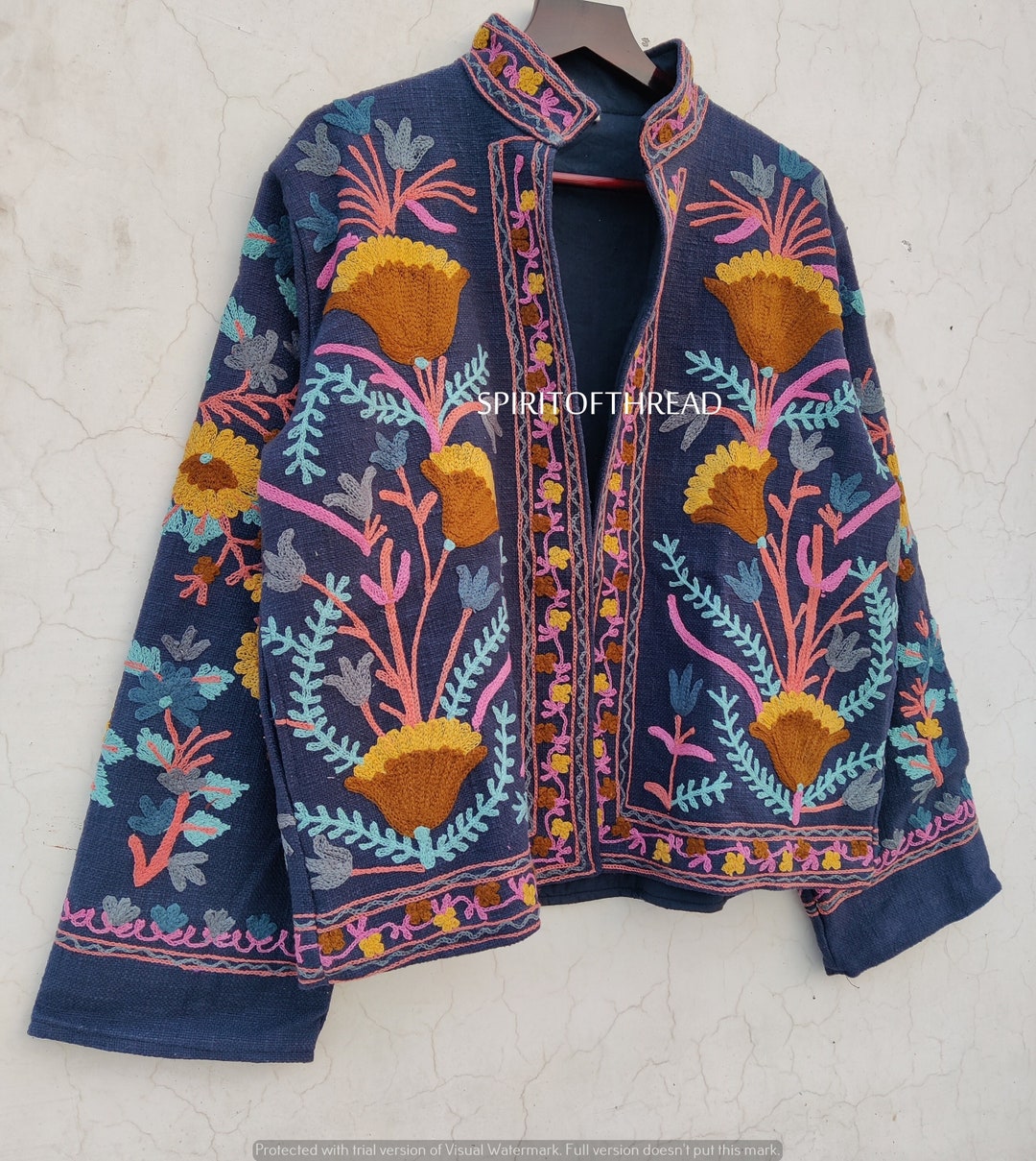 New Trending Black Handmade Suzani Embroidery Tnt Jacket Women's ...