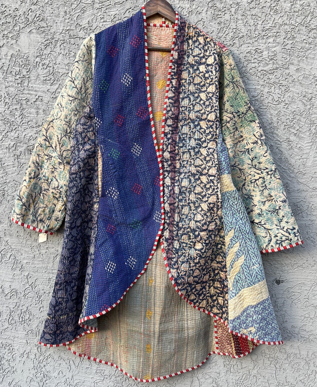 Floral Kantha Jacket, Vintage Kantha Jacket, Fine Kantha Coat, Jackets ...