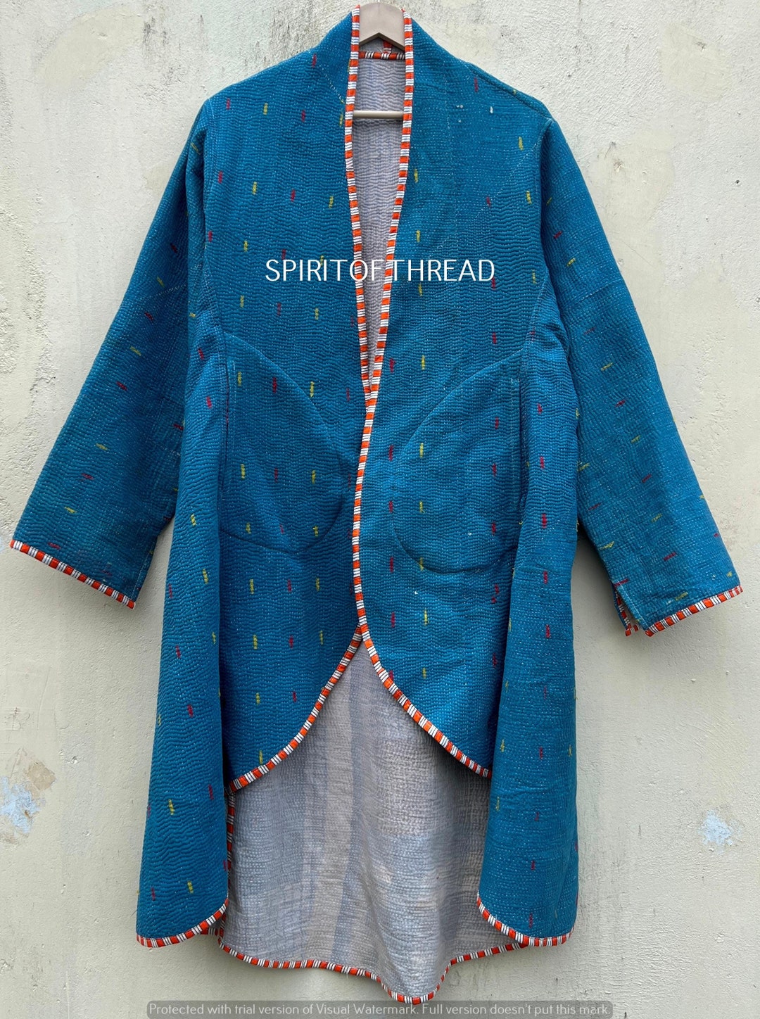 Indian Kantha Jacket, Women's Dress Kantha Coat, New Cotton Vintage ...