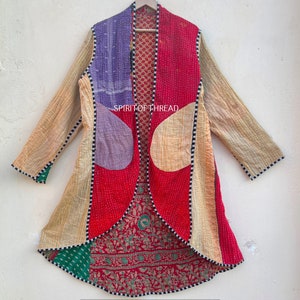 Kantha Reversible Long Length Boho Style Front Open Jacket. Vintage ...