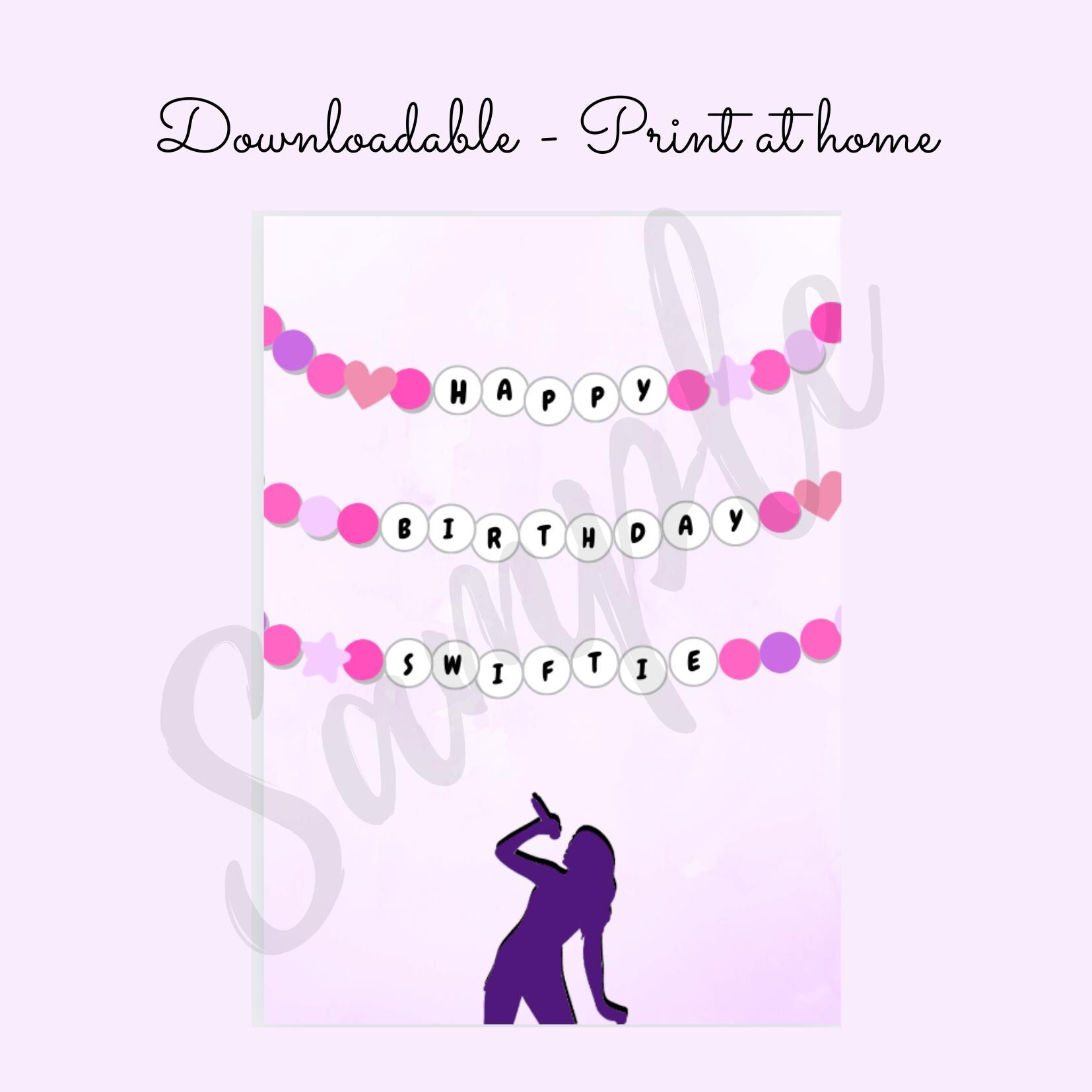 Swiftie Themed Birthday Card Digital Download Printable Card - Etsy