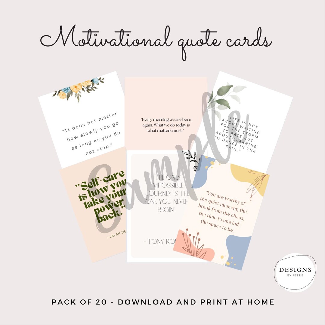 Printable Motivational Quote Cards Pack | Digital Download | Inspiring ...