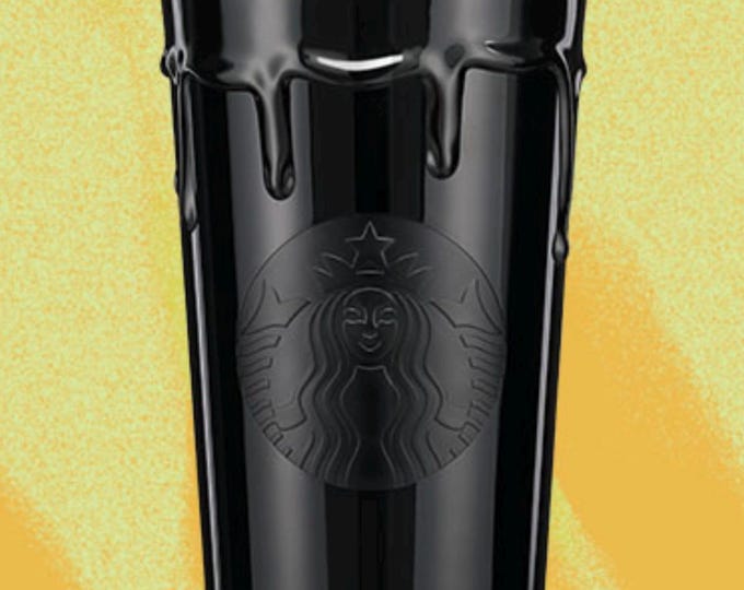 Starbucks Halloween Release-obsidian Ooze Cold Cup- 24 Oz-- Black Slime ...