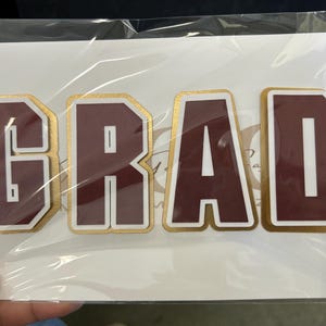 Custom Graduation Cutouts: Triple Layer NAME/ GRAD Letters/ YEAR, Cap ...