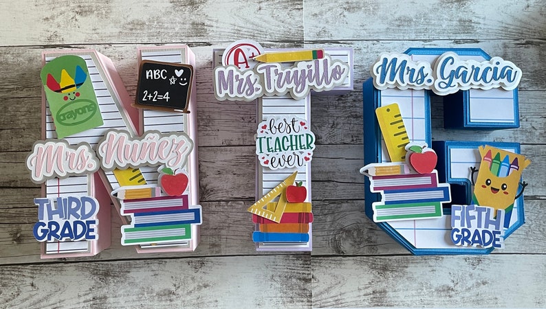 Personalized 3D Cardstock Teacher Letter: Classroom Decor, Teacher ...