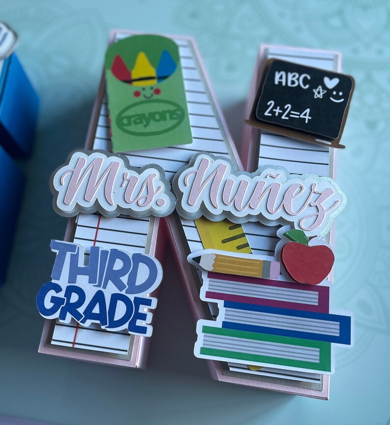Personalized 3D Cardstock Teacher Letter: Classroom Decor, Teacher ...