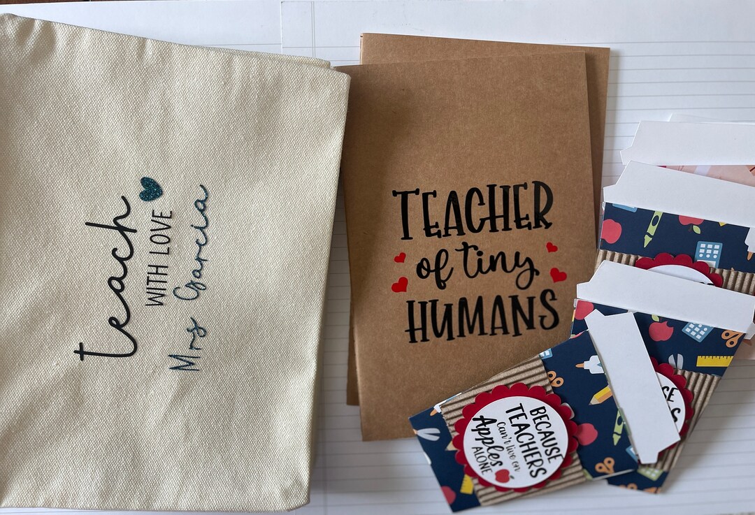 Teacher Gift , School Thank You Gift, Teacher Notebook & Pencil Bag ...