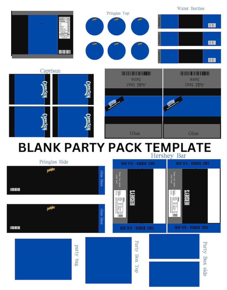 Party Pack Blank Templates - Etsy