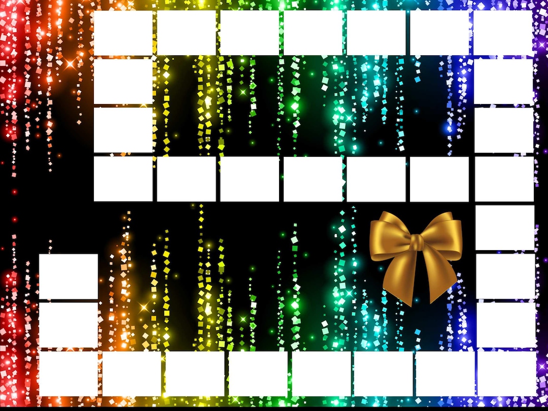 Rainbow Game Board Digital Template. - Etsy