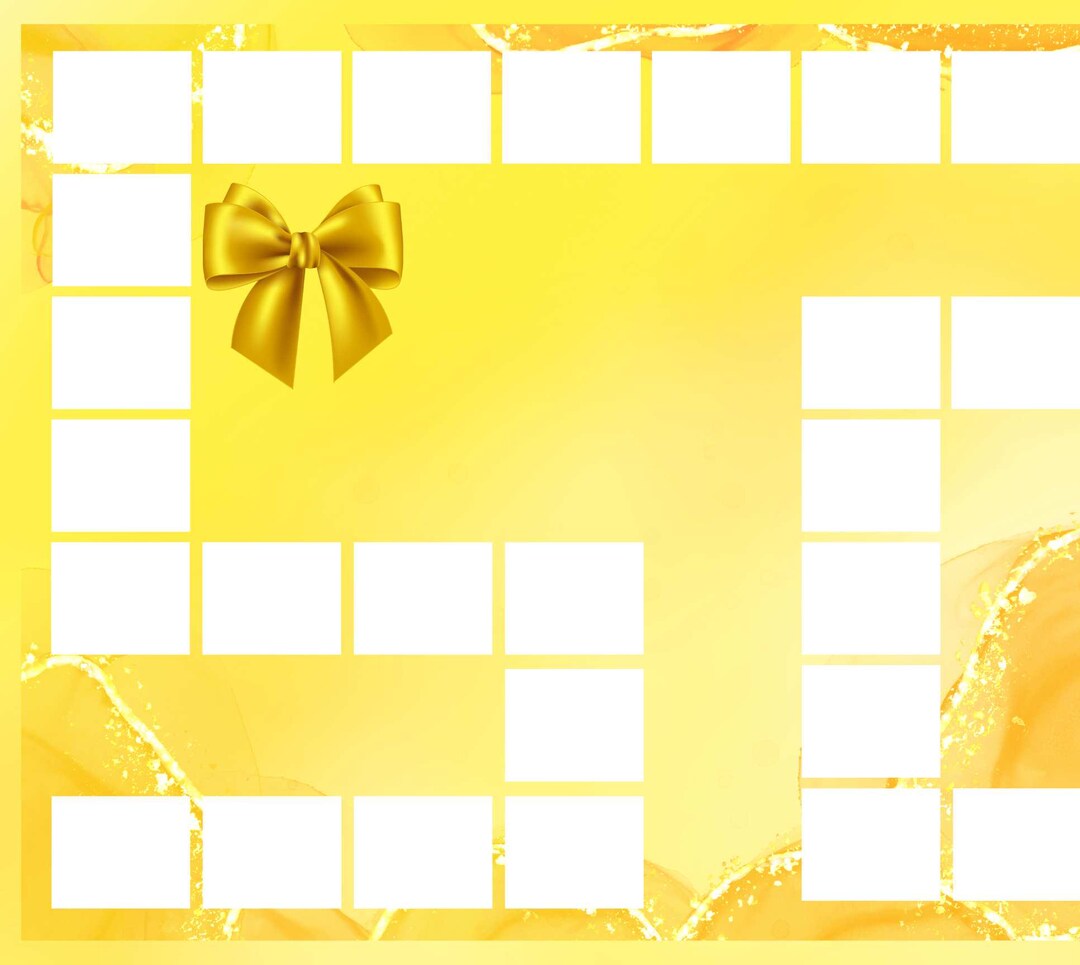 Yellow Game Board Digital Template. - Etsy