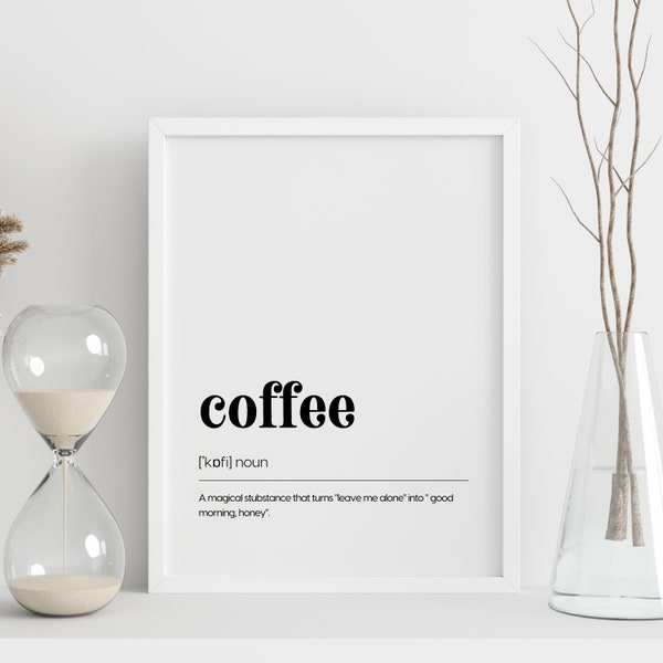 Coffee Definition Print - Etsy