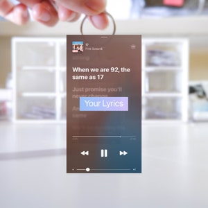 Custom Apple Music Lyrics Keychain Your Song, Your Lyrics, Uniquely ...