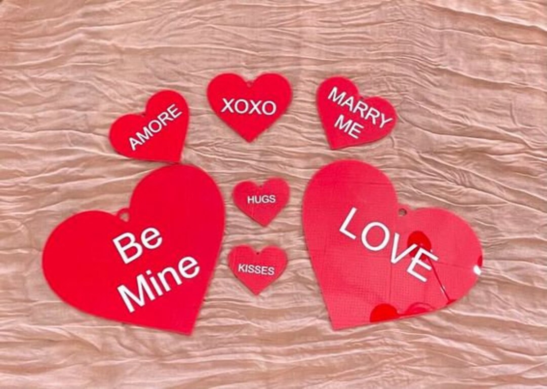 Hearts Candy Heart Acrylic Decor - Etsy