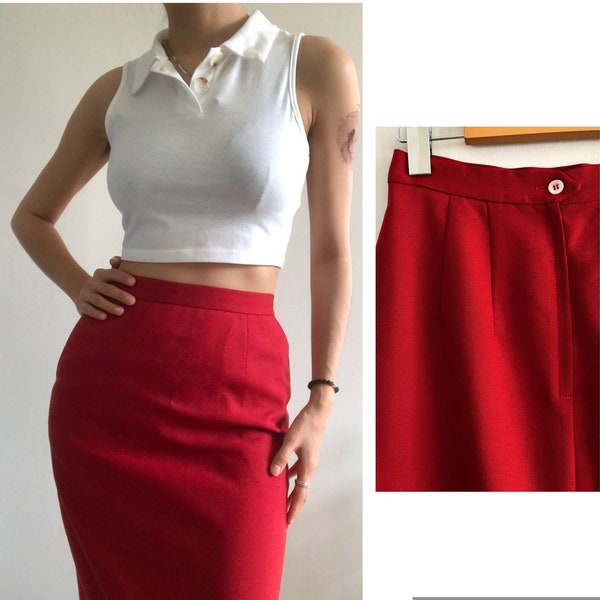 Zipper Back Pencil Skirt - Etsy