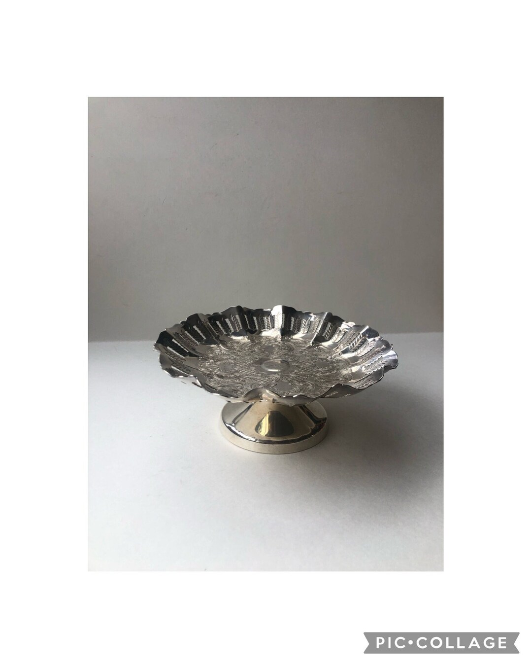 Vintage Silver Plate Pierced Pedestal Compote| Silver Engraved Dinner ...