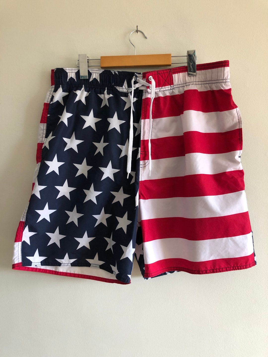 American Flag Swim Trunks With Pockets by Faded Glory | Size Mens Large ...