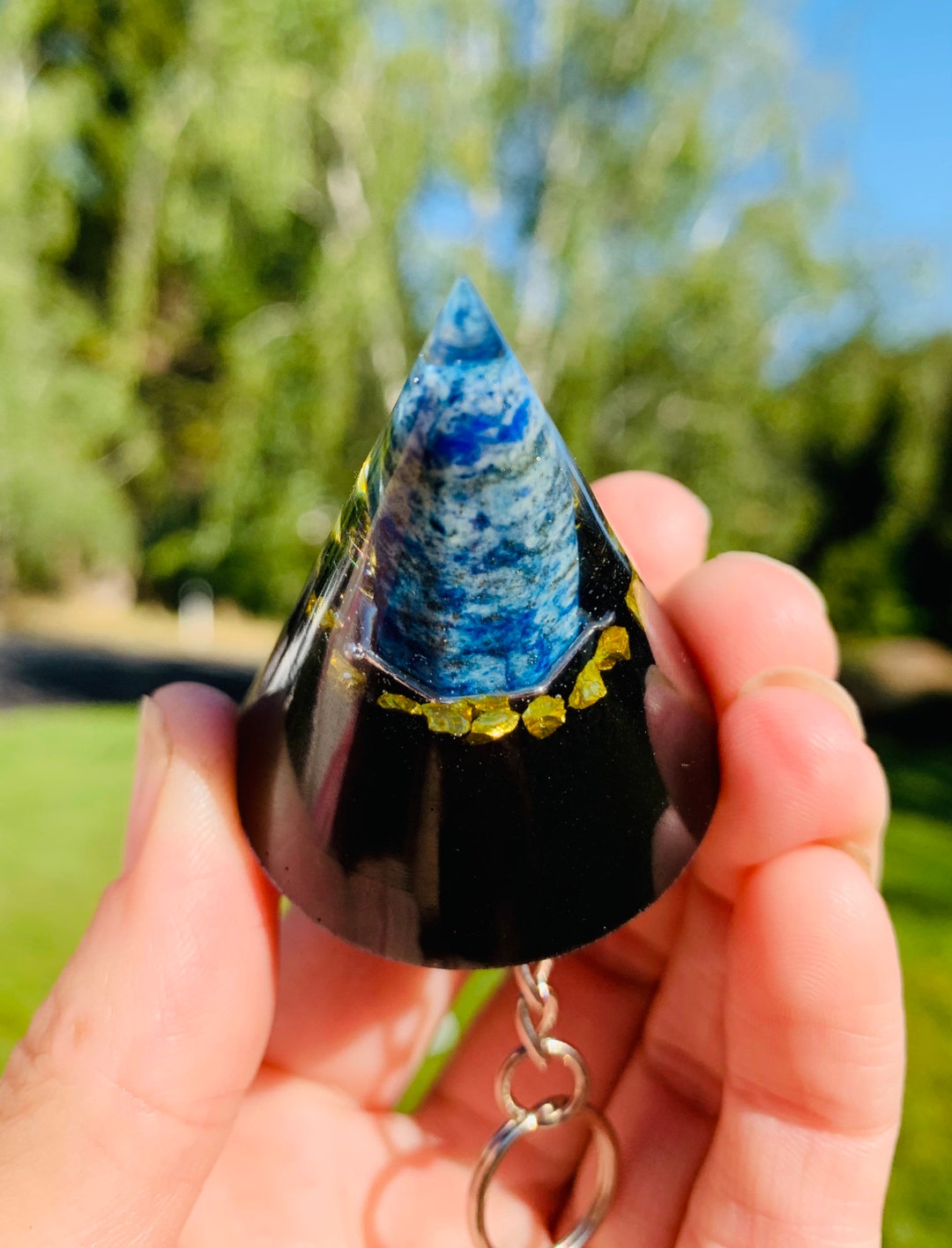Lapis Lazuli and Shungite Keychain, EMF Protection, Power, Throat ...