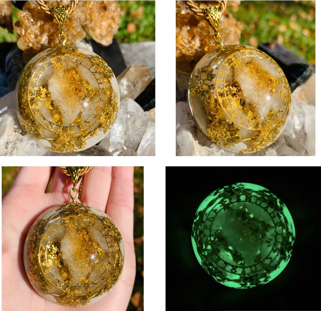 Citrine Goddess Orgone EMF Protection Pendant, Statement Jewelry, Royal ...