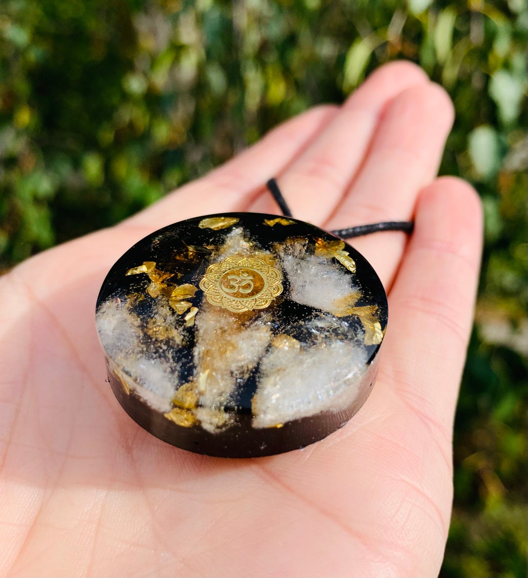 Citrine & Shungite Emf Protection Pendant, Manifest Abundance ...