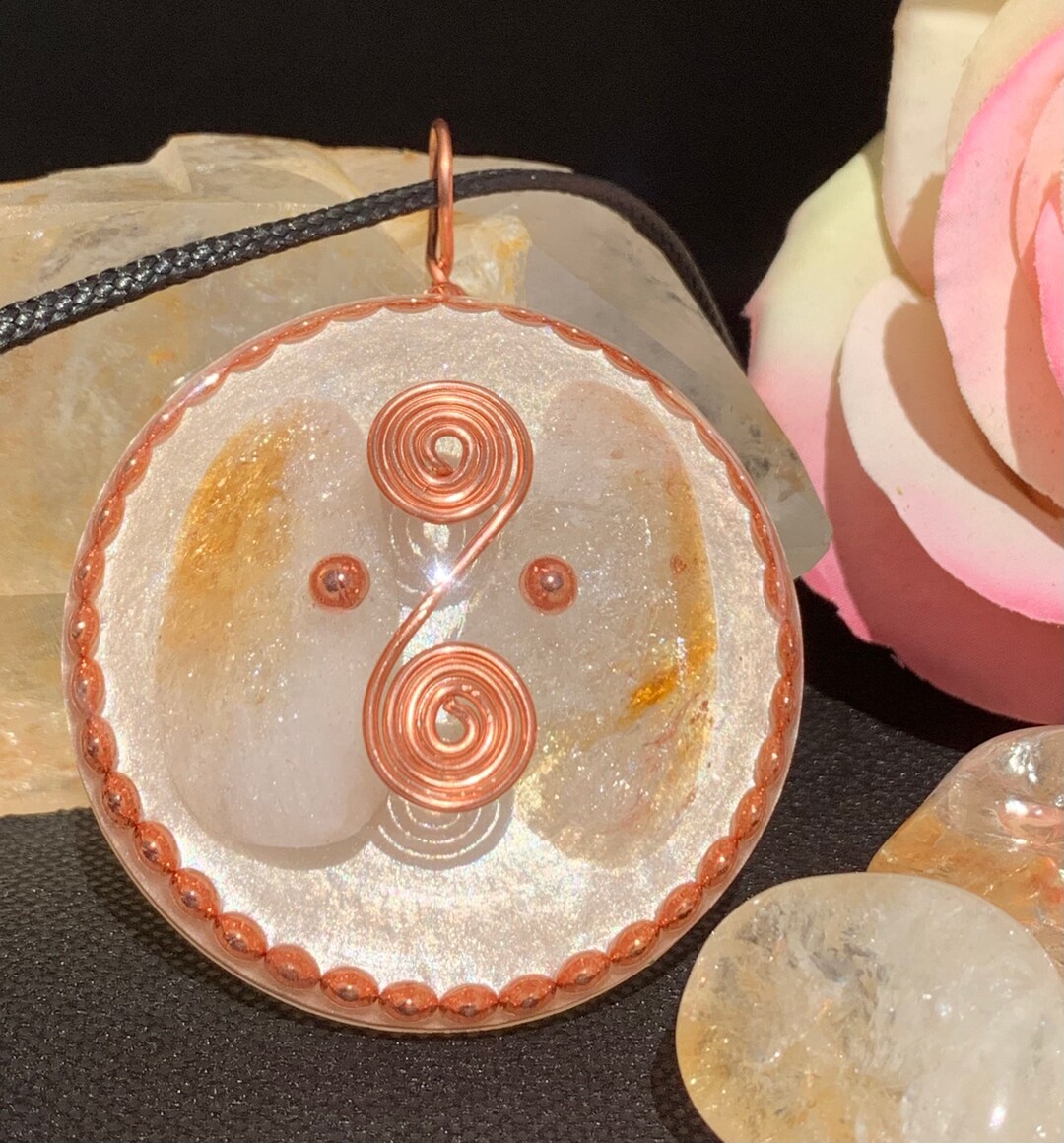 Citrine Goddess Orgone Pendant, 5G EMF Protection, Manifest Abundance, Promote Joy, Happiness ...