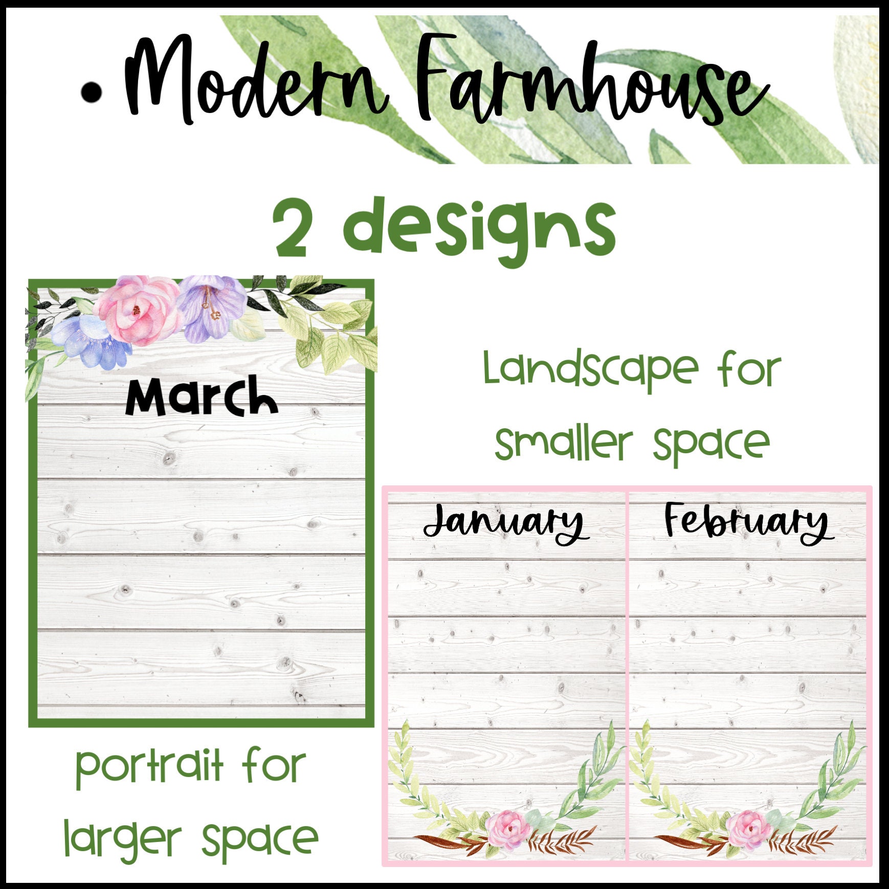 Modern Farmhouse Birthday Display Calming Watercolor Classroom Decor ...