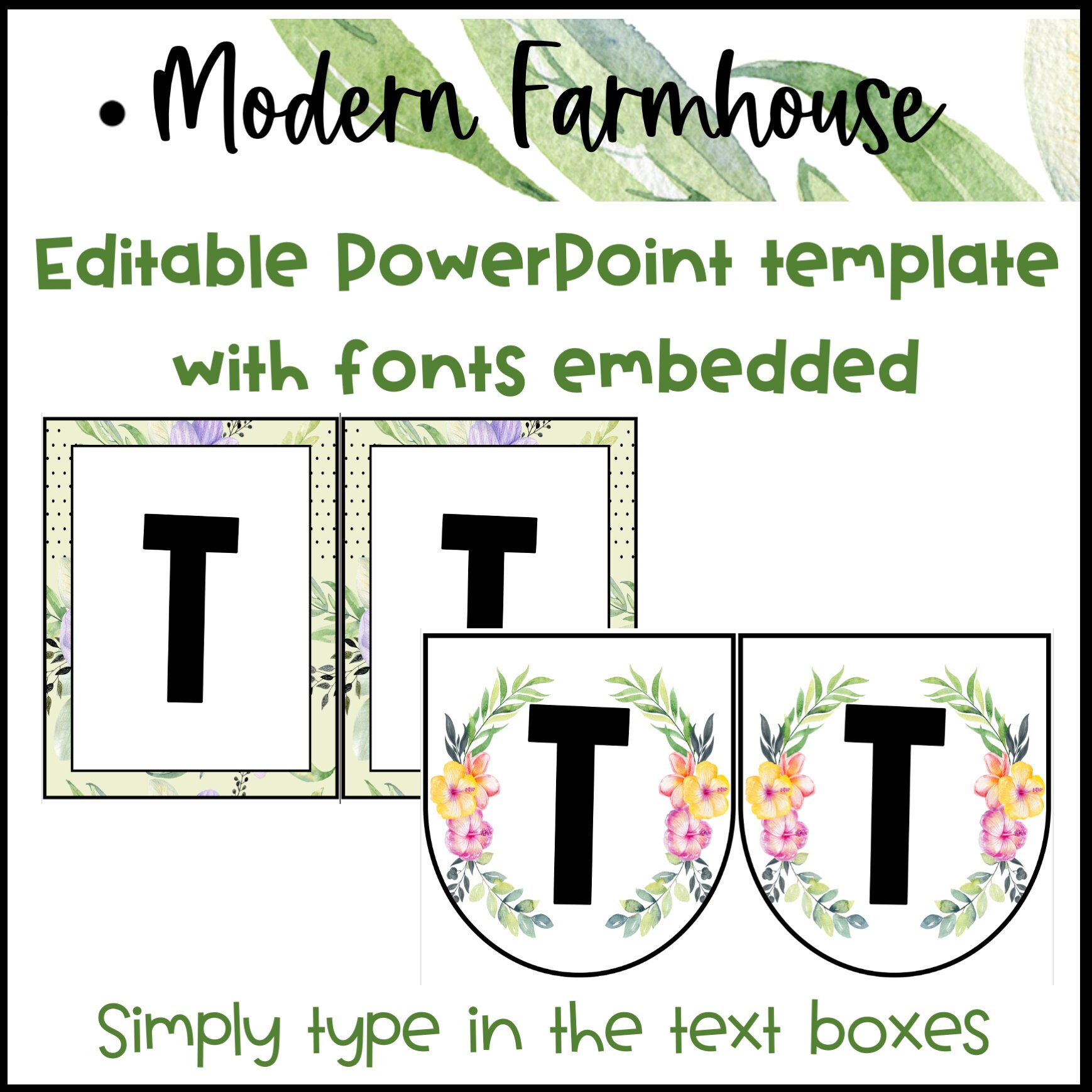 Modern Farmhouse Bulletin Board Letters Display Classroom Decoreditable ...