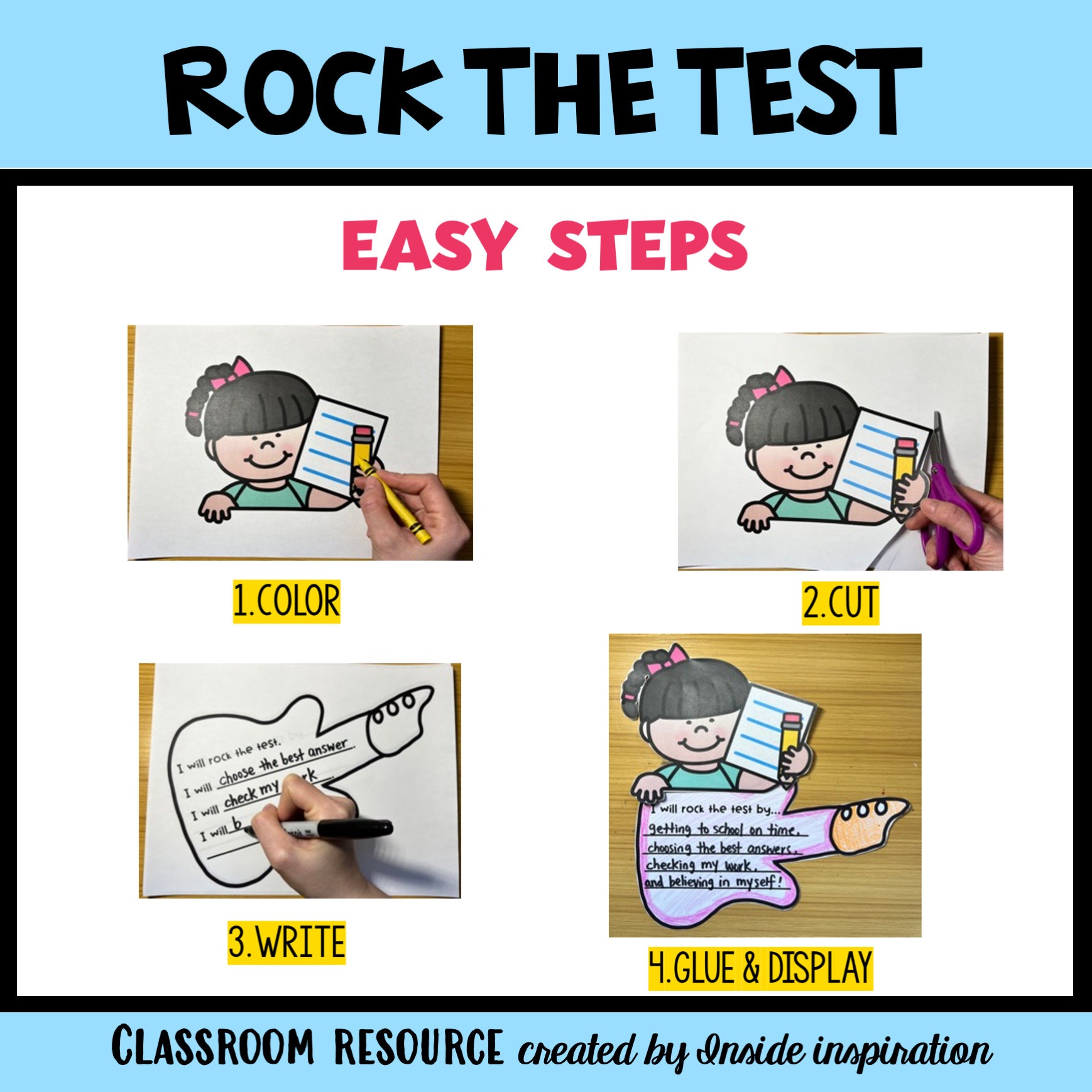 We Will Rock the Test Bulletin Board Idea Test Motivation - Etsy