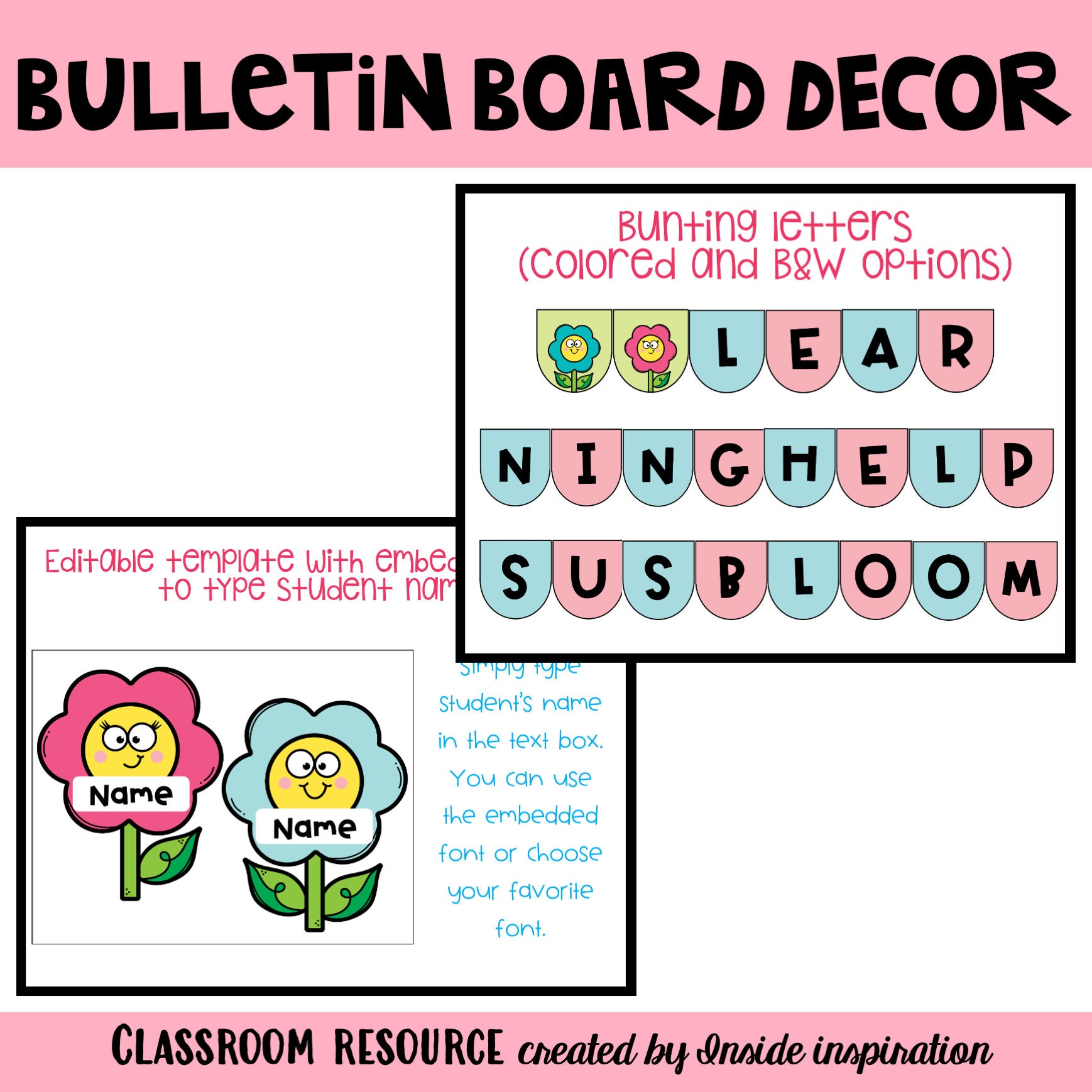 Back to School Bulletin Board Learning Helps Us Bloom Door Decor - Etsy