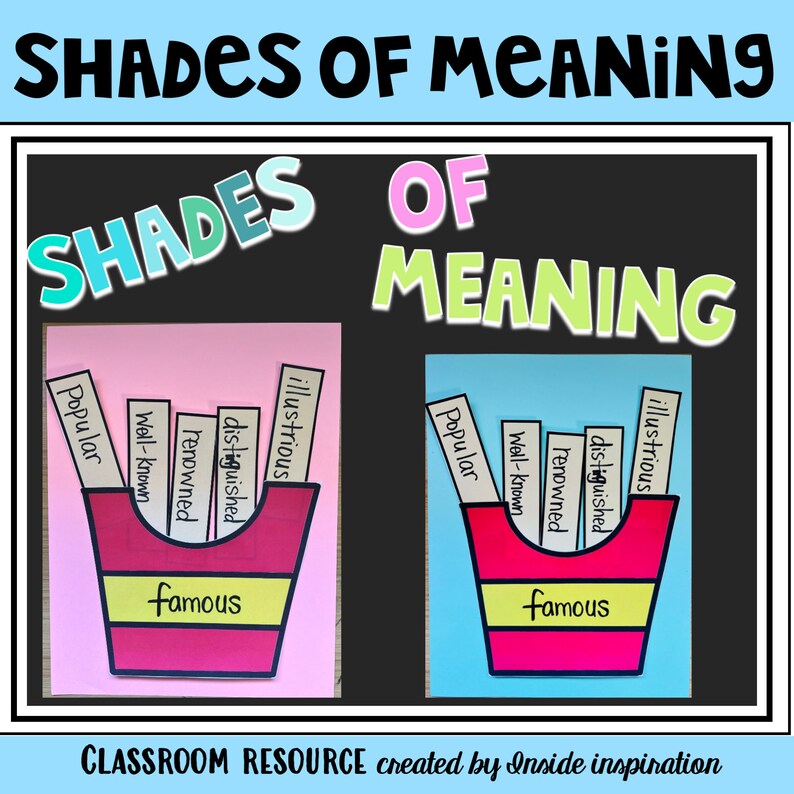 Shades of Meaning French Fries Craft Bulletin Board Idea - Etsy