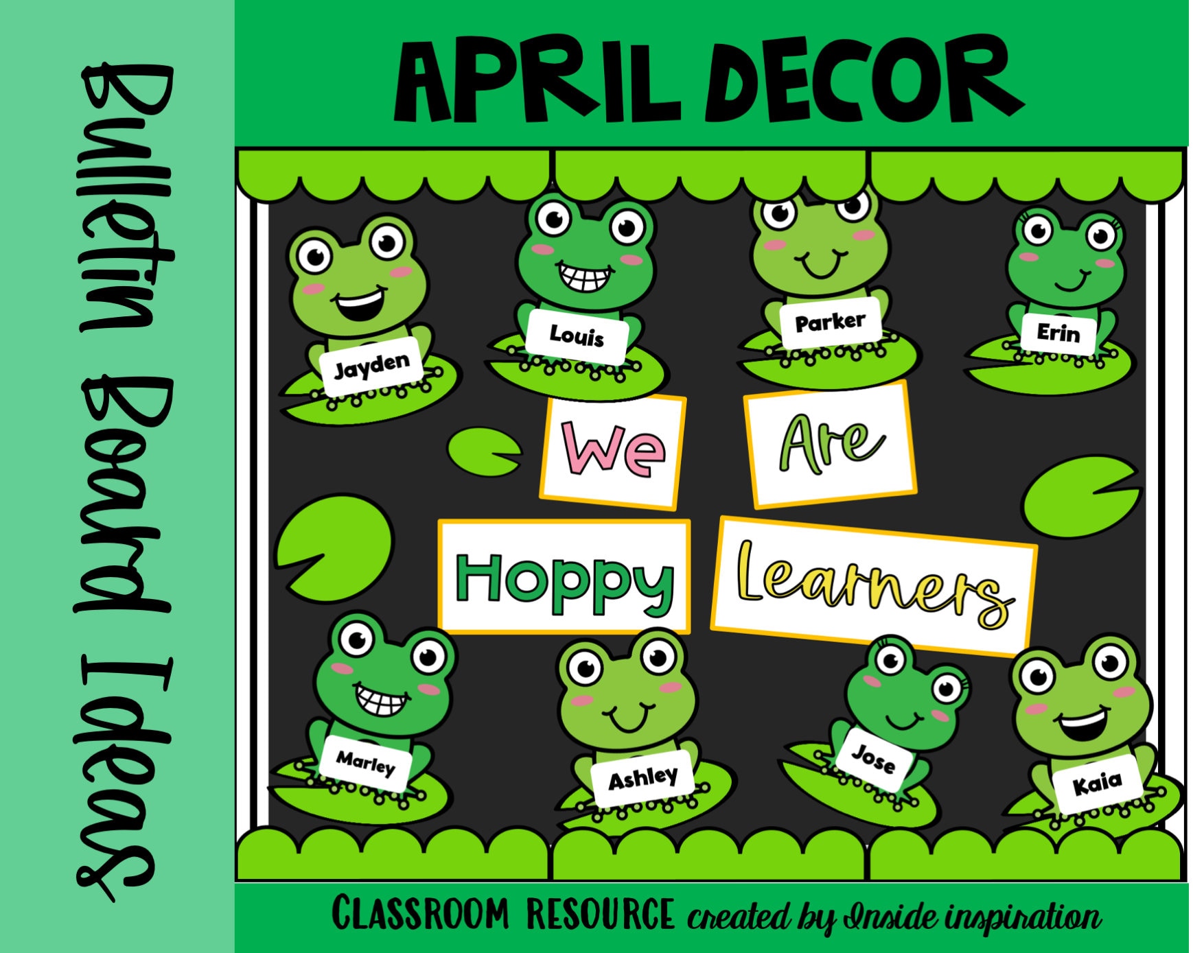 Hoppy Frog Themed Monthly Classroom Decor Bulletin Board Idea-april - Etsy