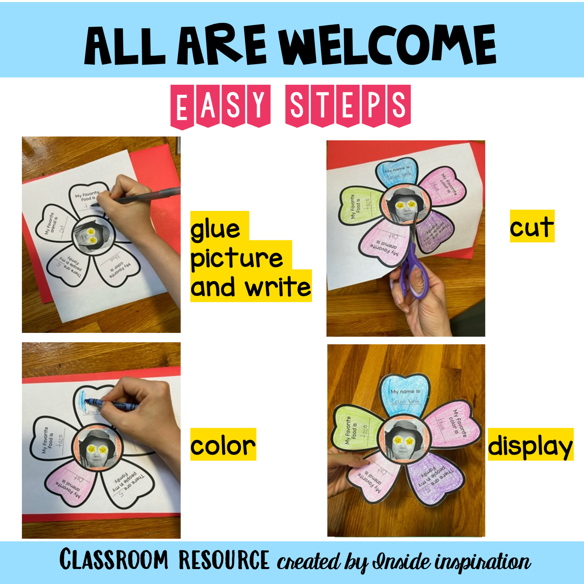 All Are Welcome Craft Back to School Bulletin Board Idea for K-2 - Etsy