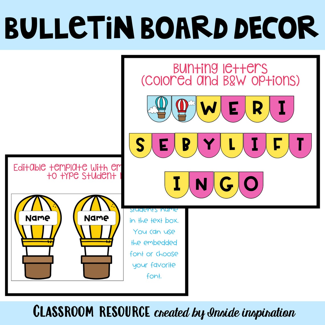 Back to School Hot Air Balloon Bulletin Board Idea and Door Decor - Etsy