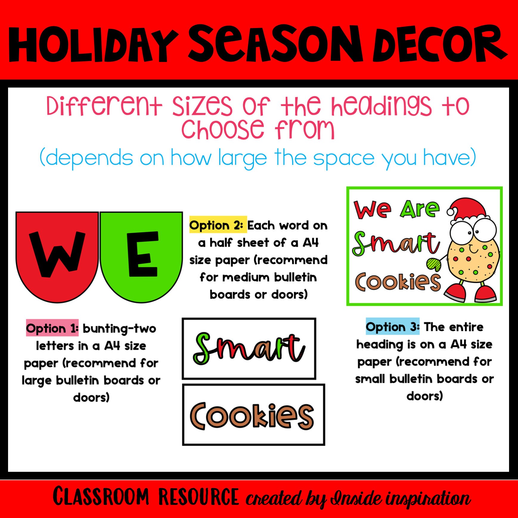 We Are Smart Cookies Holiday Bulletin Board Idea Door Decor december - Etsy