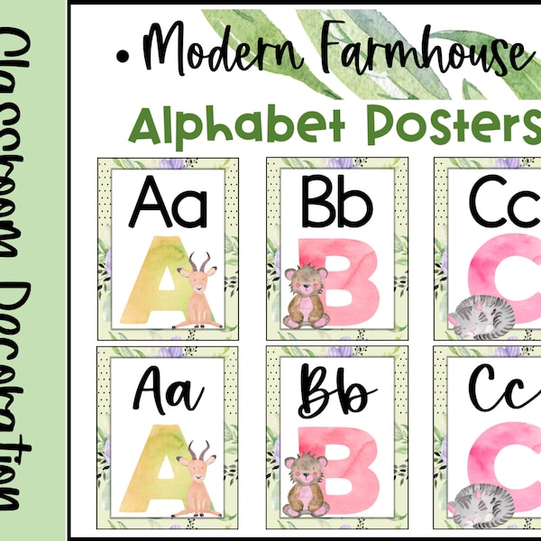 Modern Alphabet Poster - Etsy