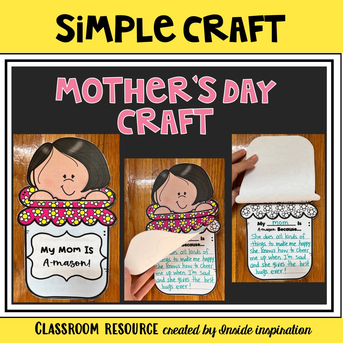 Mother's Day and Father's Day Mason Jar Simple Craft and Writing ...