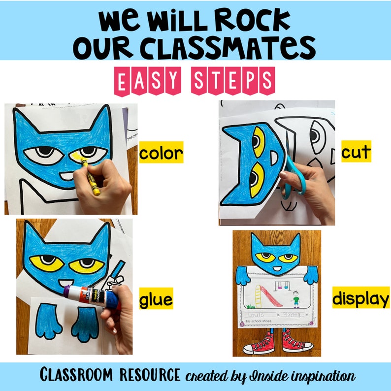 Pete the Cat: Rocking in My School Shoes Craftivity Craft Bulletin ...