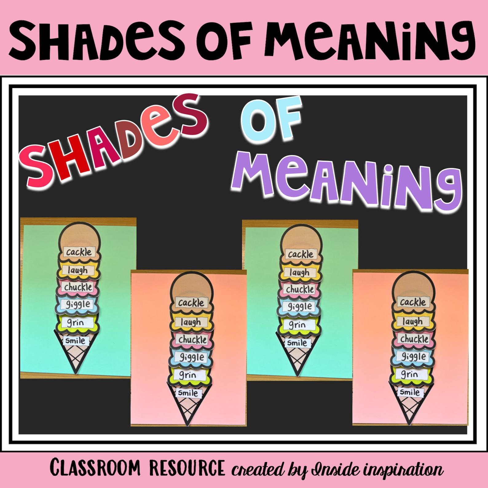Shades of Meaning Ice Cream Craft Bulletin Board Idea - Etsy