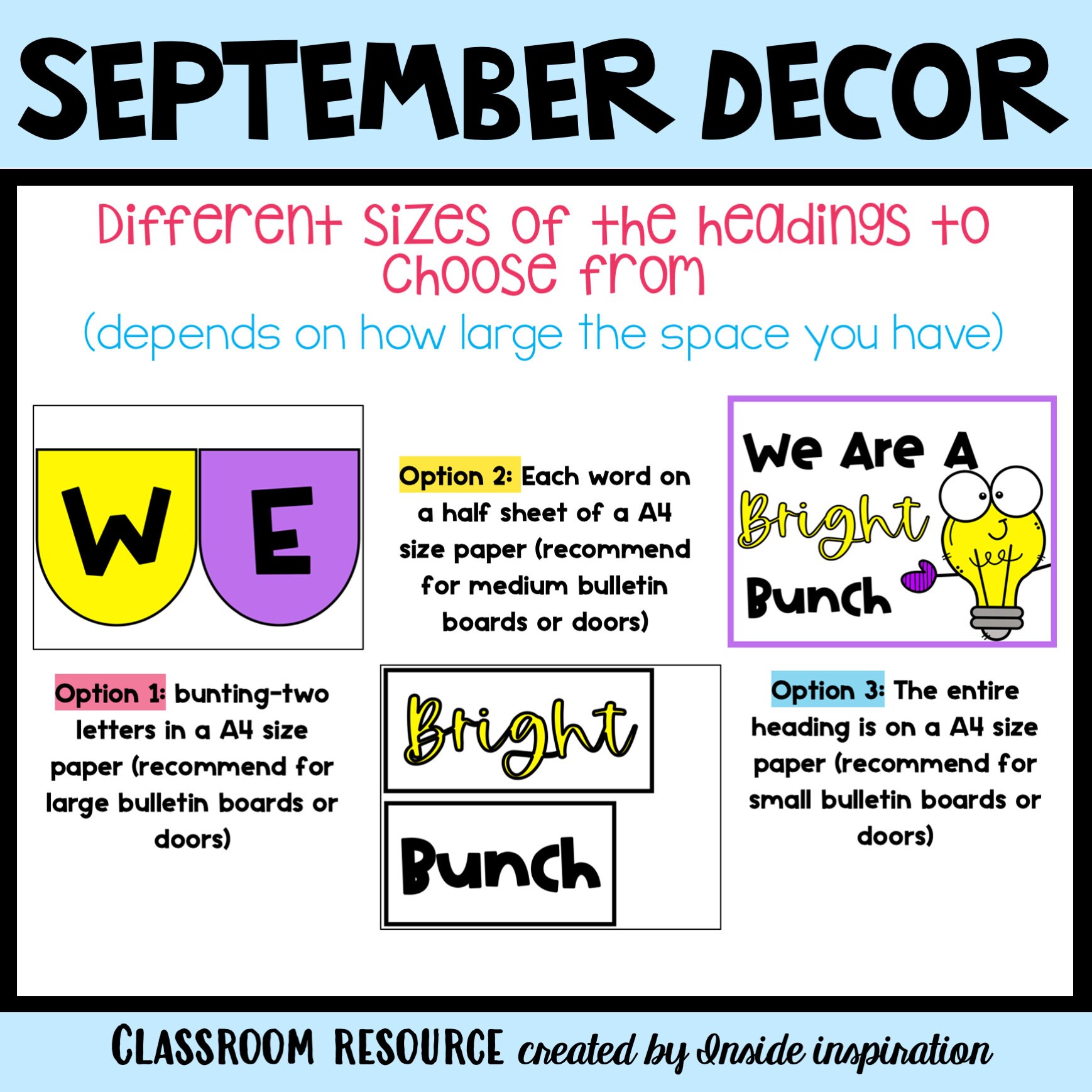 Back to School Bulletin Board Idea Bright Light Bulbs Door Decor ...