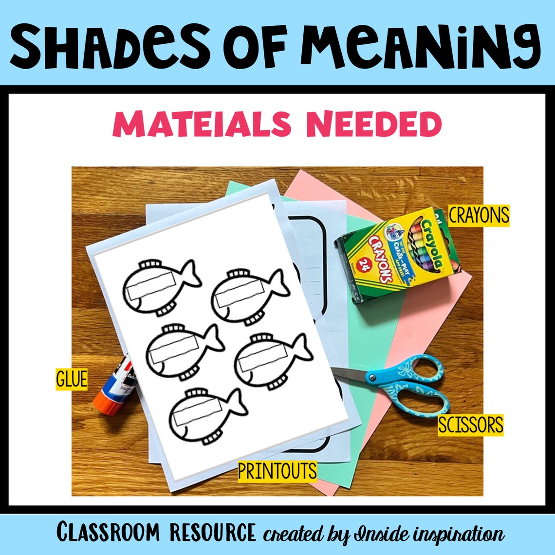 Shades of Meaning Fish in a Bowl Craft Bulletin Board Idea - Etsy