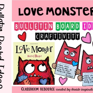 Love Monster Book Writing Craftivity Valentine's Day Bulletin Board Kit ...
