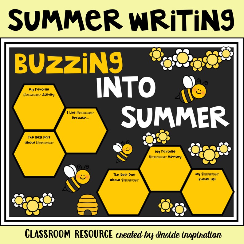 Buzzing Into Summer Bee-themed Summer Craftivity Bulletin Board Idea - Etsy
