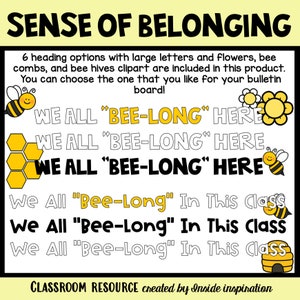 We All "bee-long" in This Class Bee-themed Writing Activity Bulletin ...