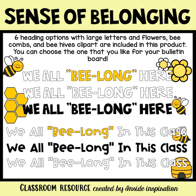 We All bee-long in This Class Bee-themed Writing - Etsy