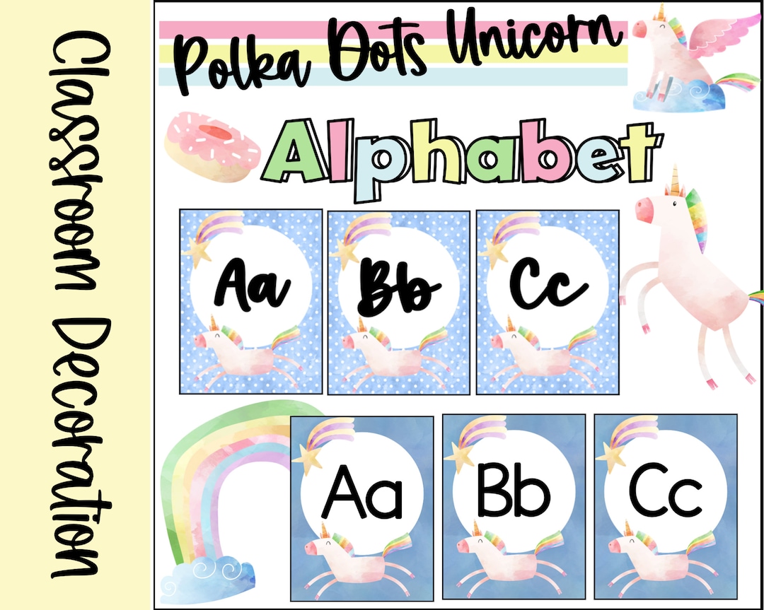 Unicorn Alphabet Posters: Rainbow Classroom Decor (digital Download) - Etsy