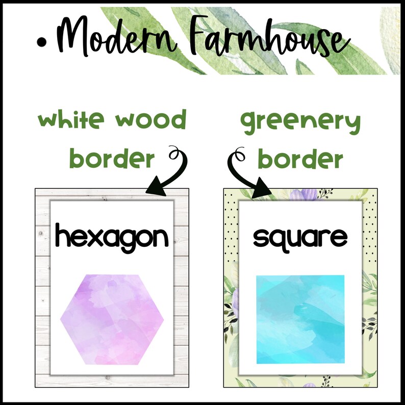 Modern Farmhouse 2D 3D Shape Posters Classroom Decor - Etsy