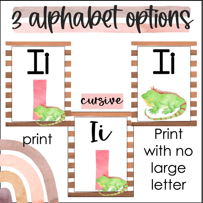 Boho Rainbow Alphabet Posters, Alphabet Posters, Classroom Decor, Boho ...