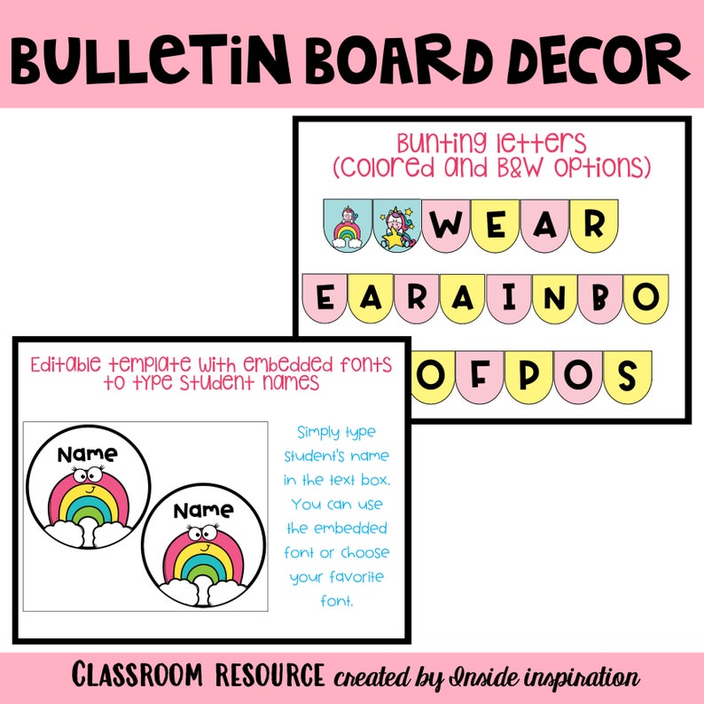 Back to School Bulletin Board Idea We Are A Rainbow of - Etsy